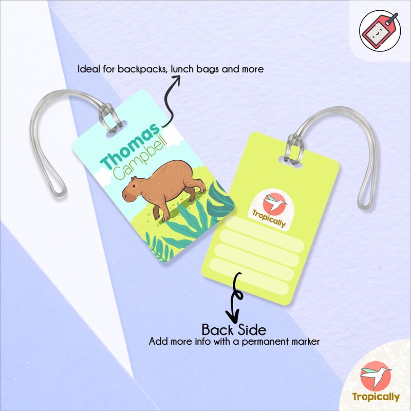 Capybara School Name Tags - Etsy