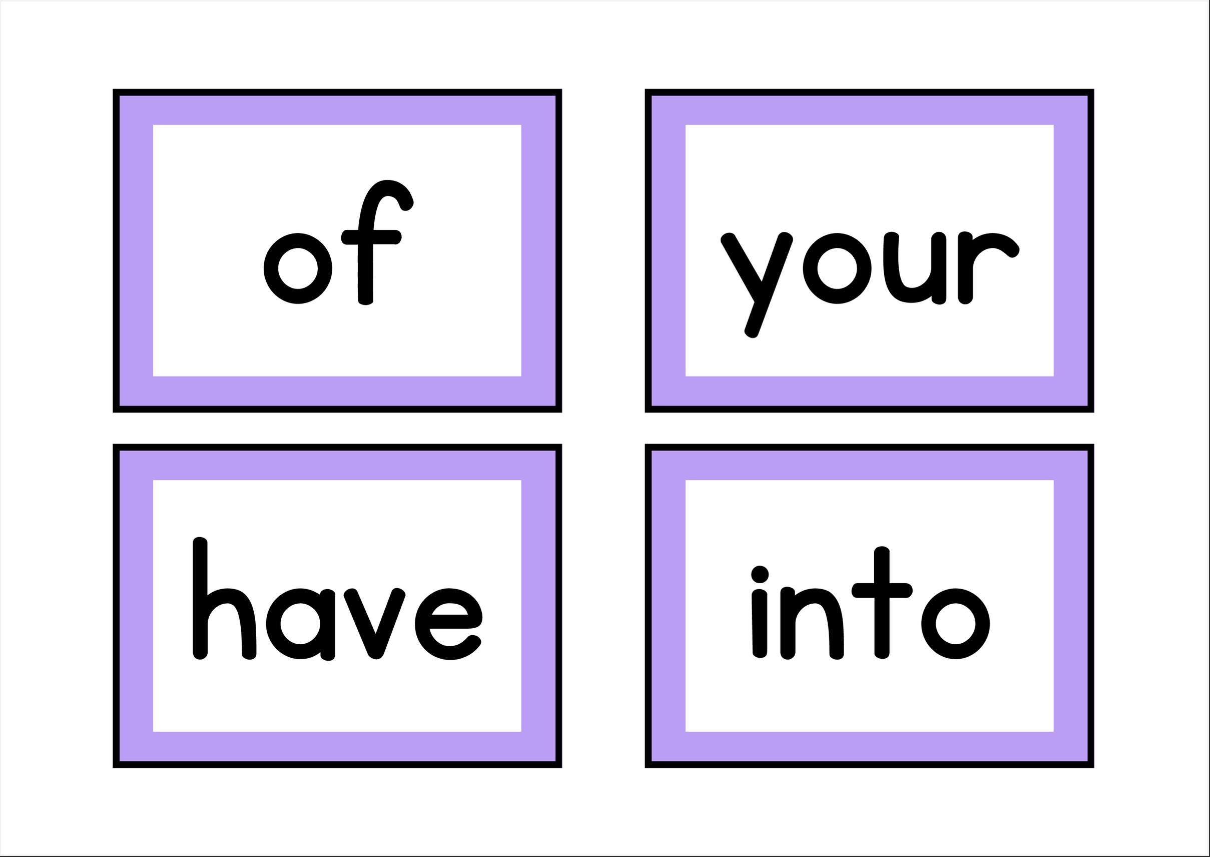 100 High Frequency Words, Sight Words for Kindergarten, Flashcard ...