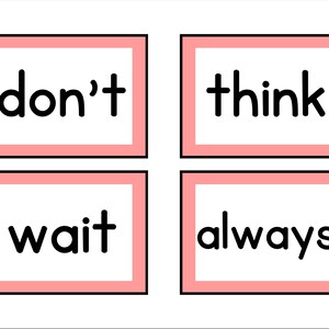 100 High Frequency Words, Sight Words for Kindergarten, Flashcard ...