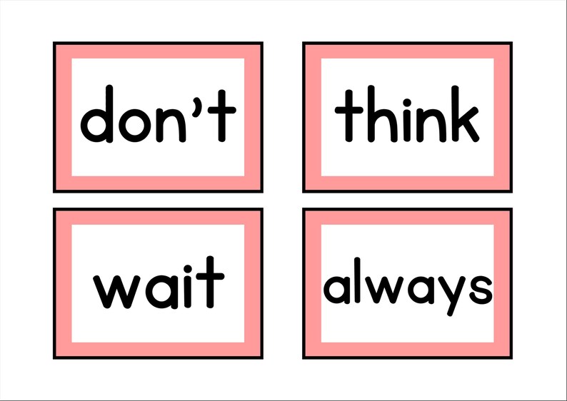 100 High Frequency Words, Sight Words for Kindergarten, Flashcard ...