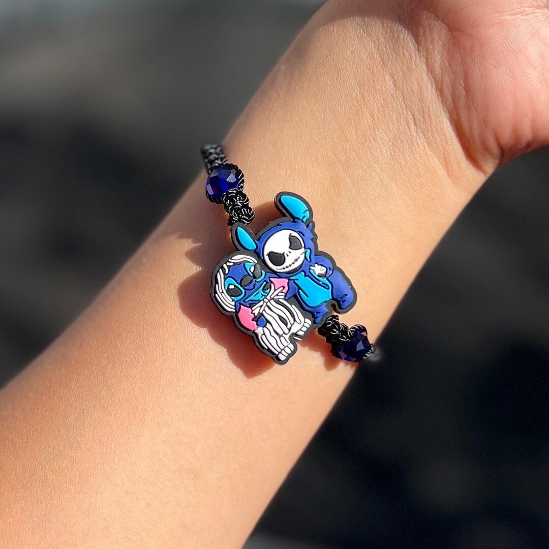 Jack & Stitch Bracelet, Handmade Halloween Bracelet, Jack Skellington ...
