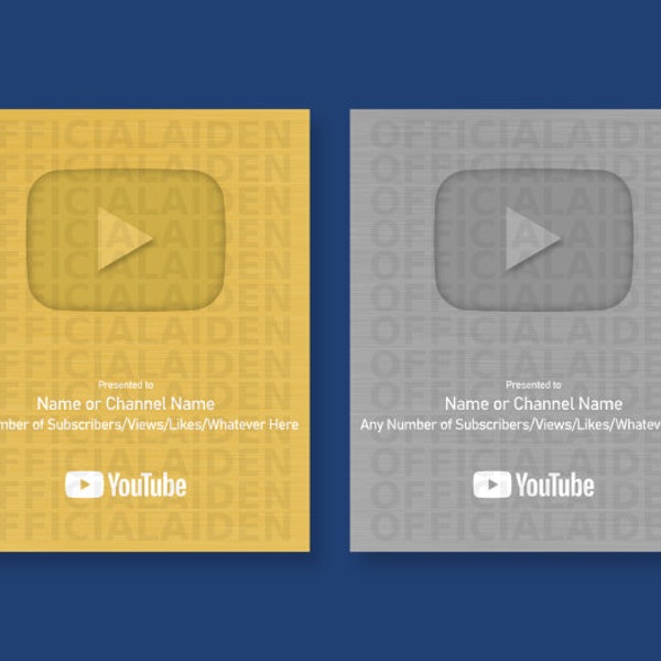 Custom Youtube Play Button - Etsy