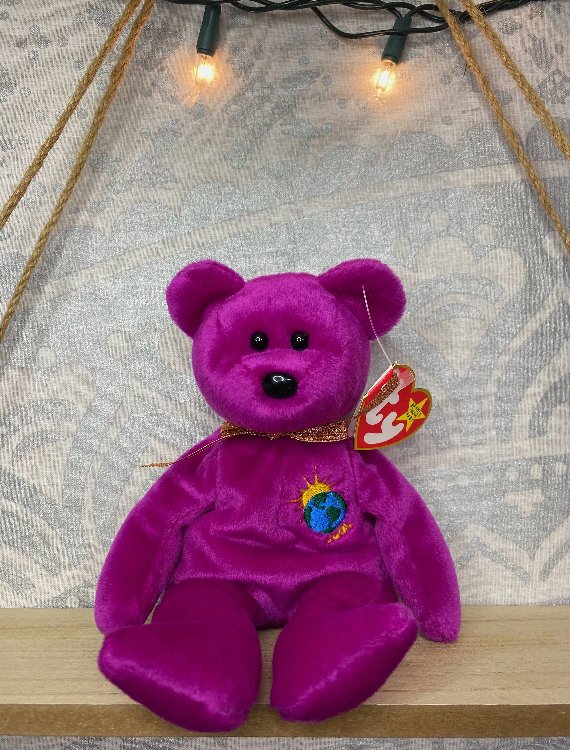 Ty Purple Bear 2000 - Etsy