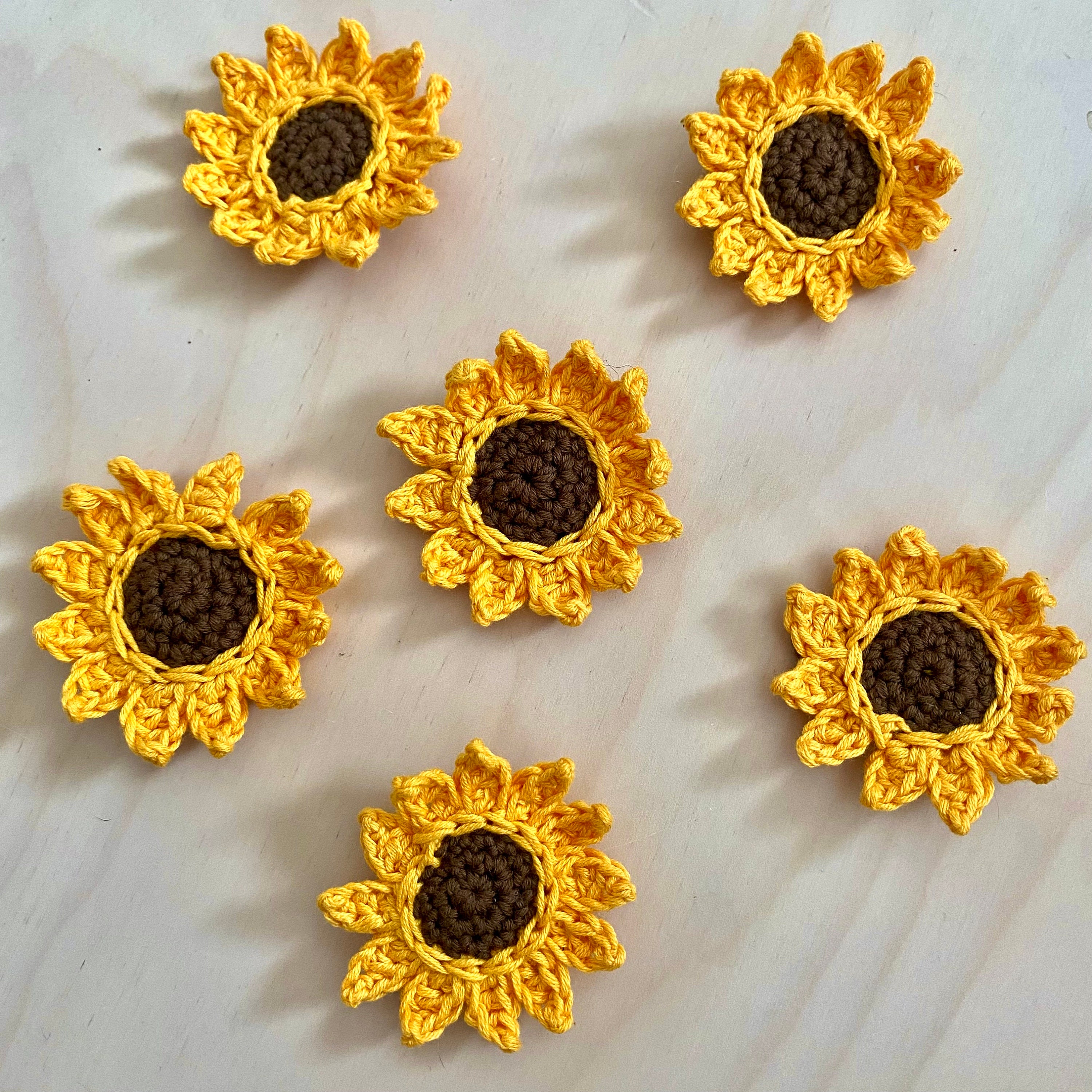 Sunflower Crochet Pattern: Easy Flower Appliqués (PDF Download) - Etsy