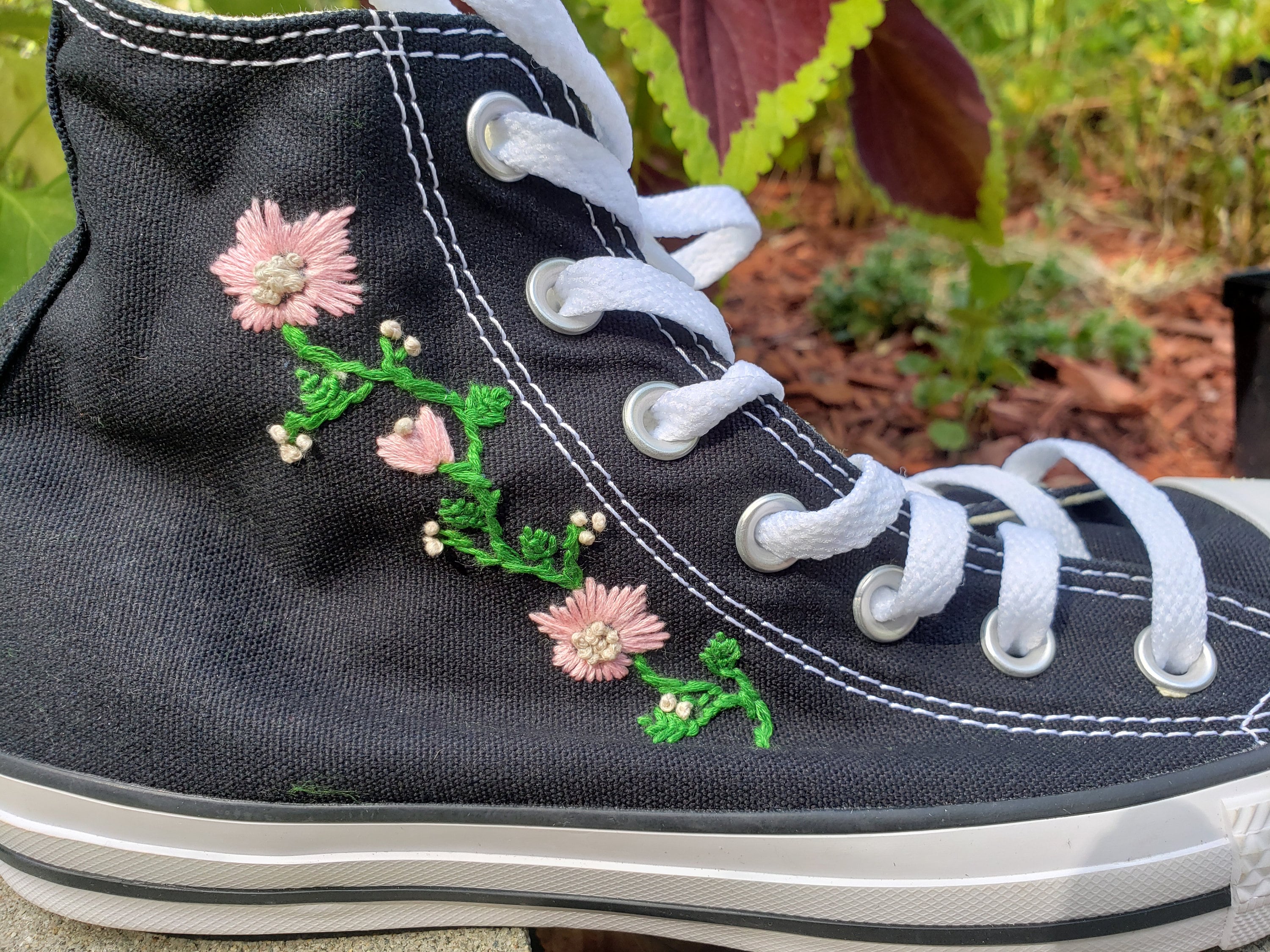 Embroidered Converse High-tops - Etsy