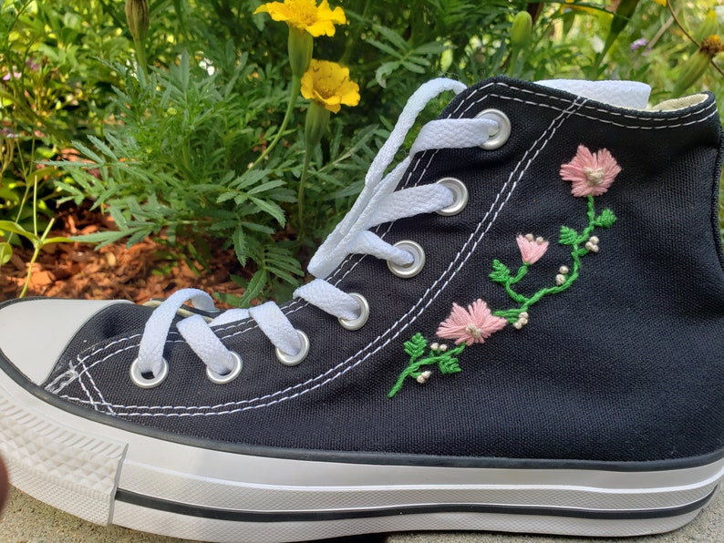 Embroidered Converse High-tops - Etsy
