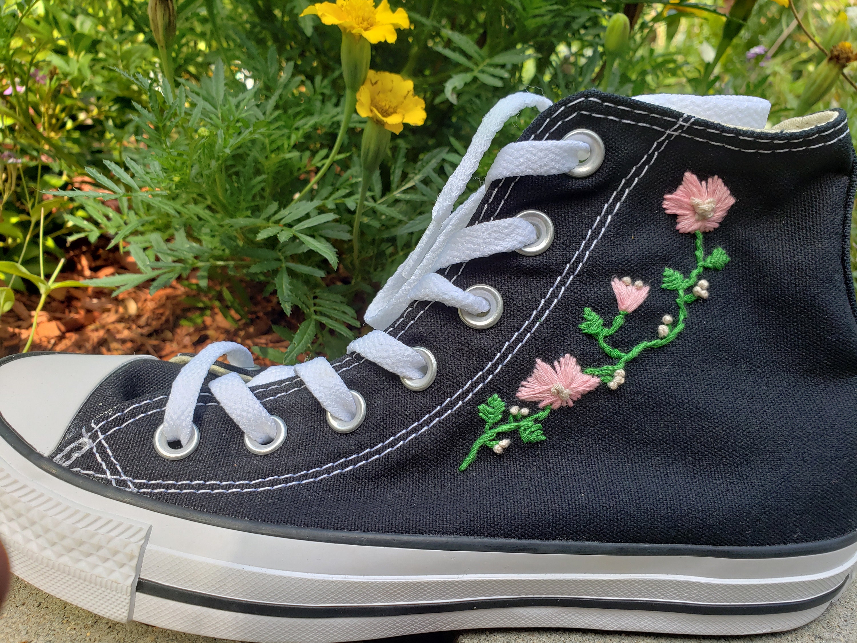 Embroidered Converse High-tops - Etsy
