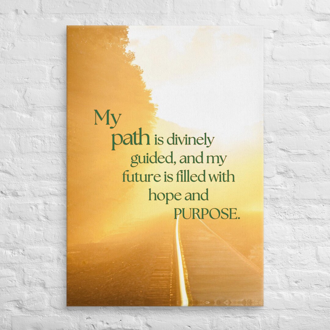 Daily Affirmation Wall Art, My Path is Guided, Inspirational Canvas ...