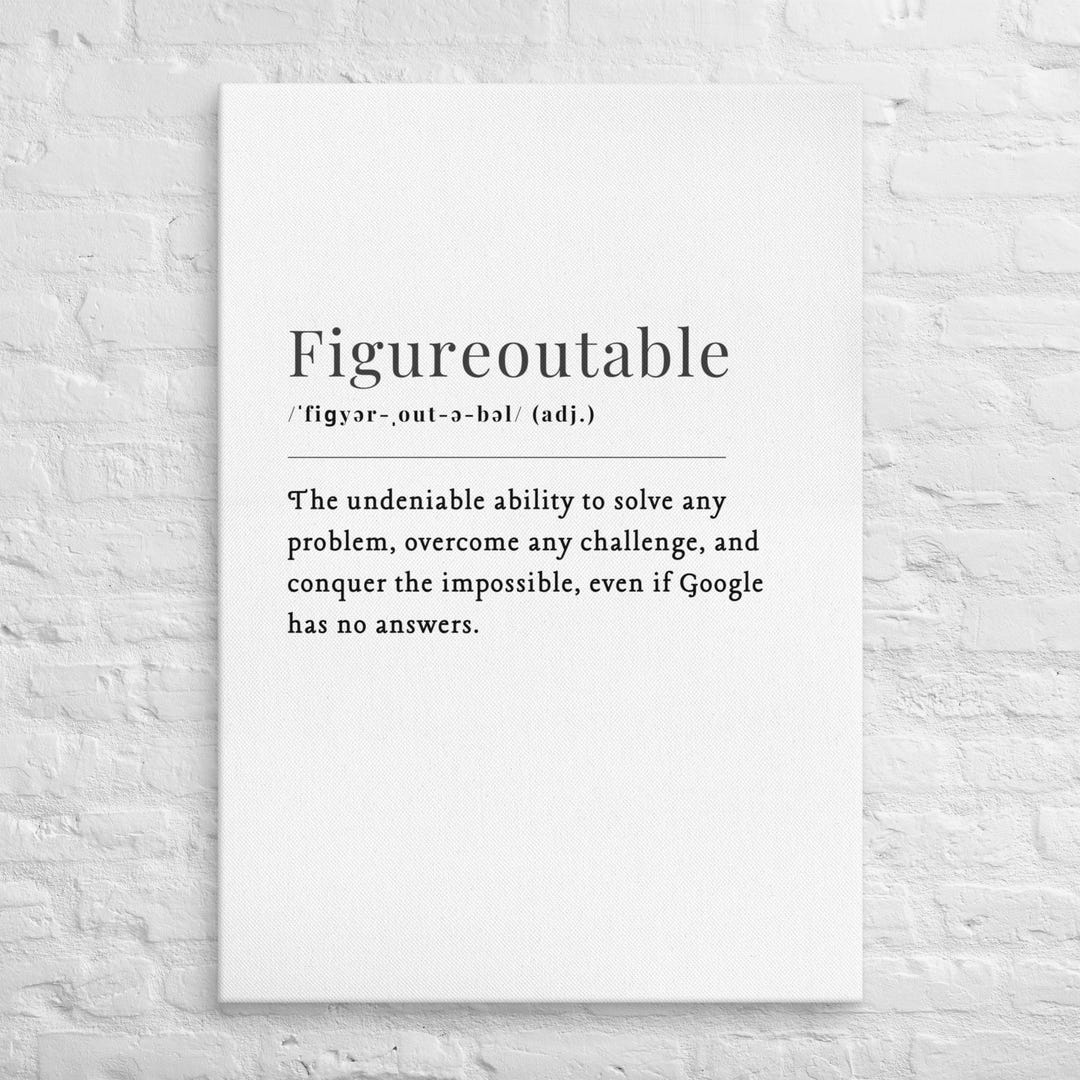 Figureoutable Definition Canvas Print, Mental Health Wall Art, Positive ...
