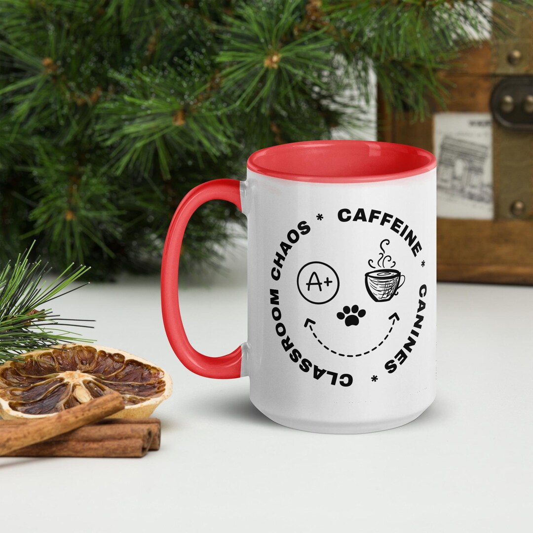Funny Teacher Mug: Coffee, Canines & Classroom Chaos Ceramic Cup - Etsy