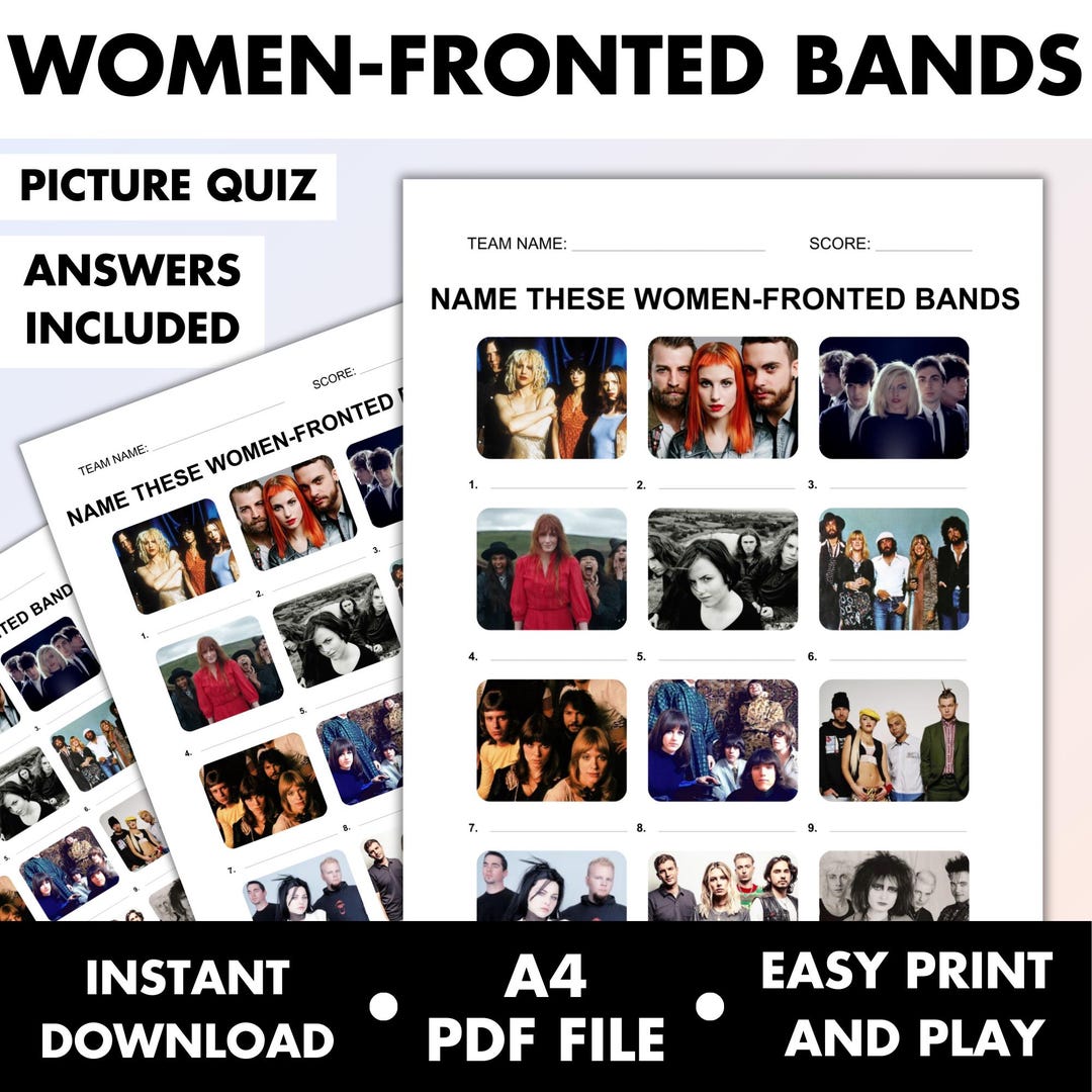 Women Fronted Bands Picture Round • Famous Bands Pub Quiz • Music Quiz ...