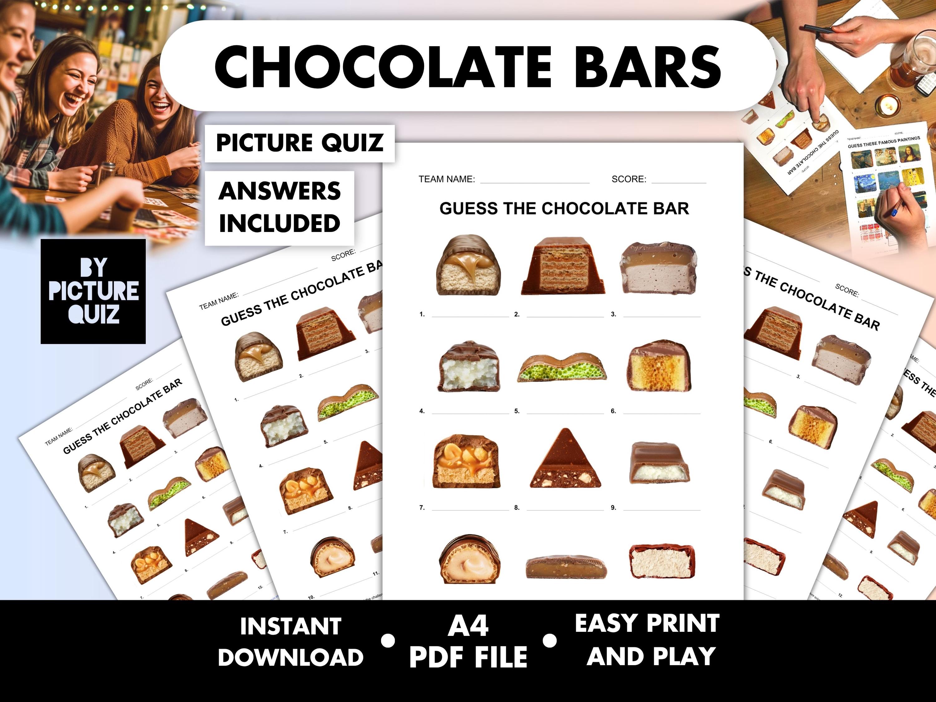 Chocolate Bars Picture Quiz • Guess Chocolates Pub Quiz Picture Round ...