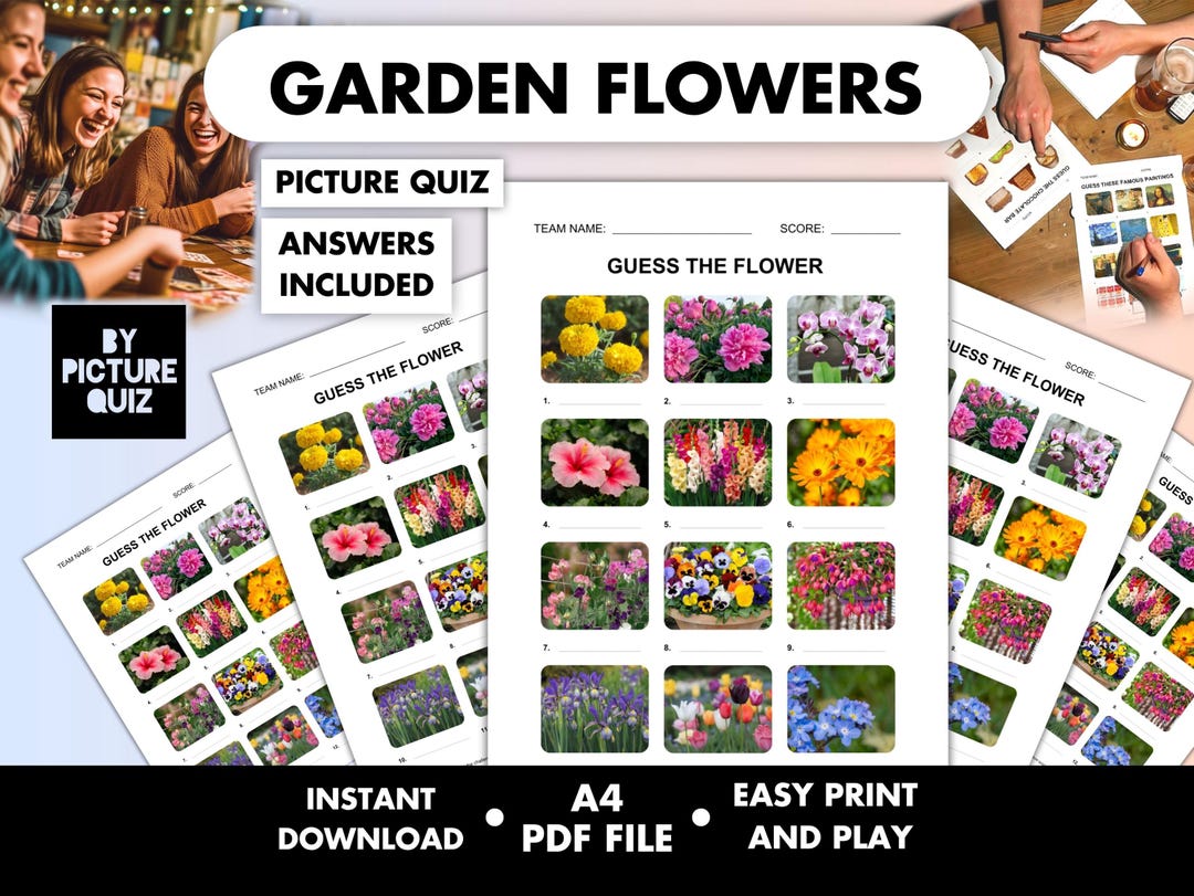 Guess the Flower Picture Quiz • Picture Round Pub Quiz With Answers ...