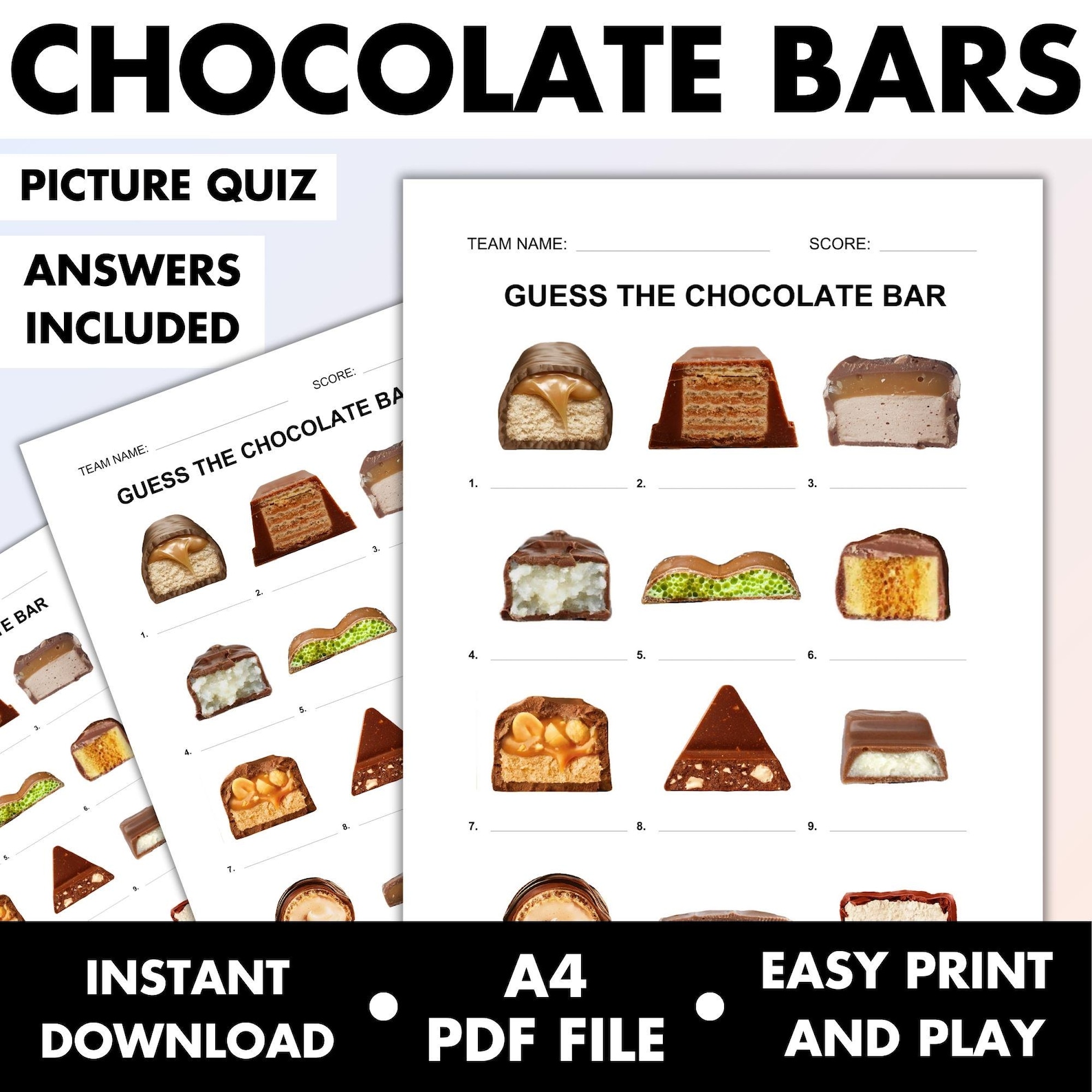 Chocolate Bars Picture Quiz • Guess Chocolates Pub Quiz Picture Round ...