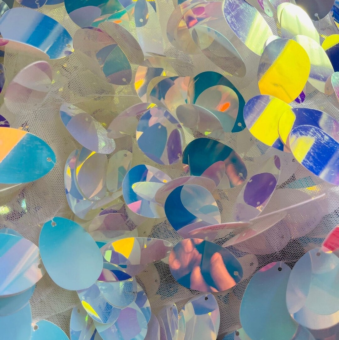 JUMBO TEARDROP Jumbo Stretch Mesh 2 Way AQUA Sold by the Yard Tear Drop ...