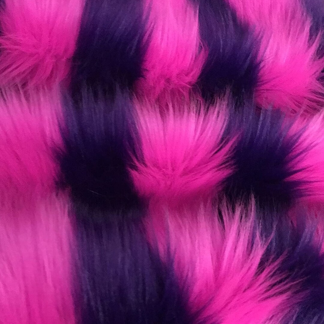 PINK PURPLE 2 Tone Striped Long Pile Fabric / Sold by Yard - Etsy