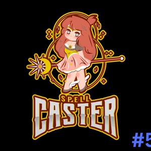 Personalized Digital Logos Anime Girl Spell Caster Logo With - Etsy