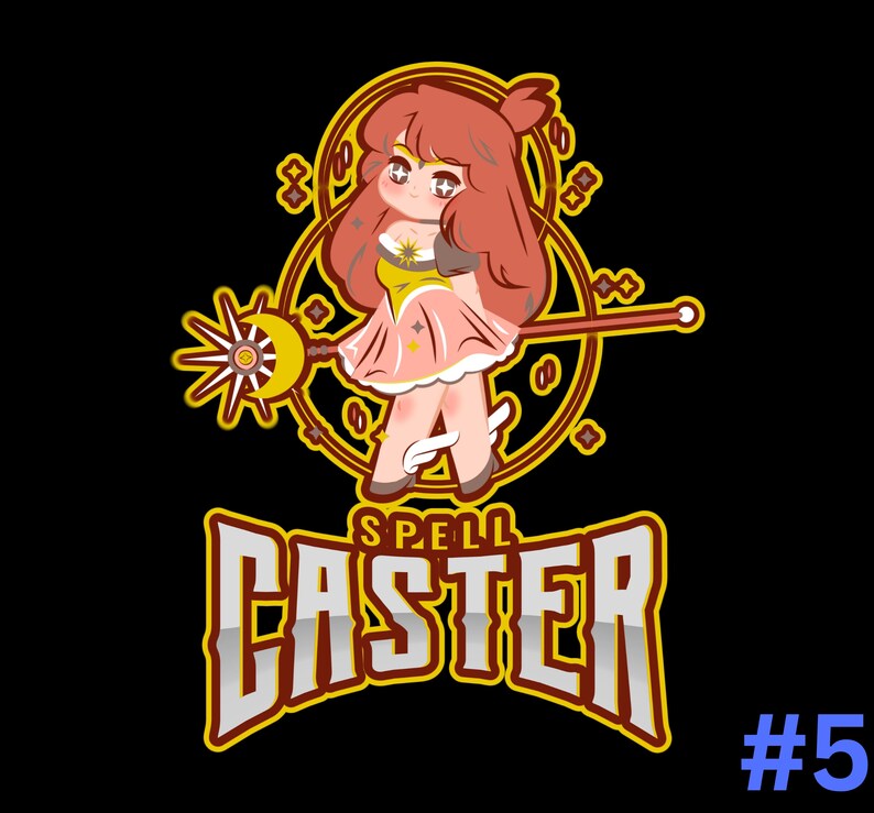 Personalized Digital Logos Anime Girl Spell Caster Logo With - Etsy