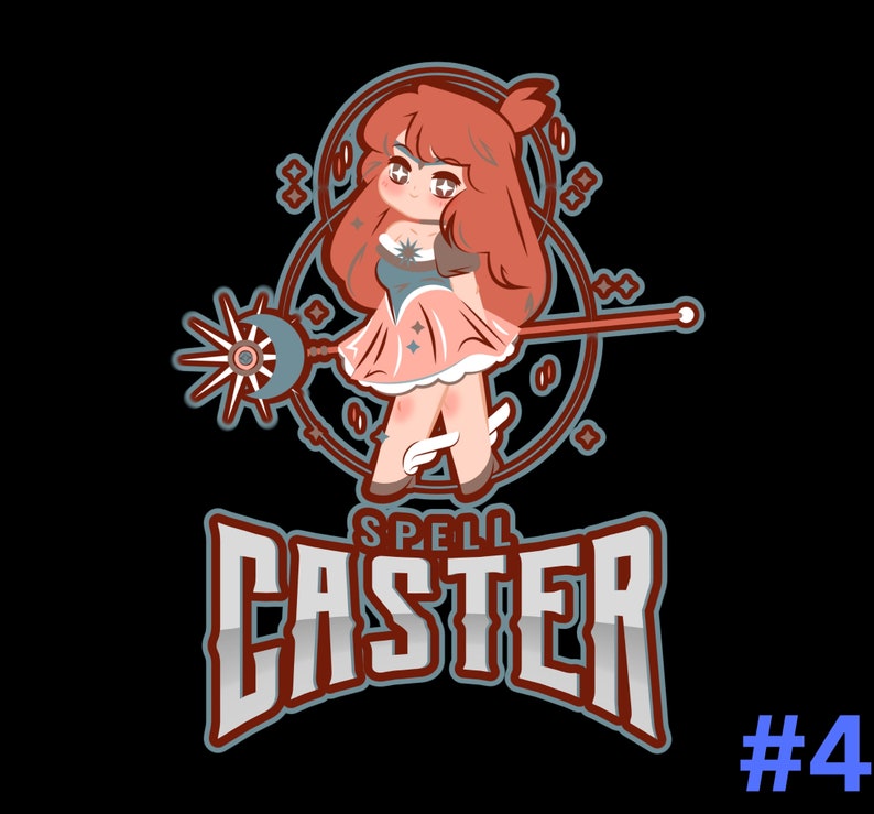 Personalized Digital Logos Anime Girl Spell Caster Logo With - Etsy