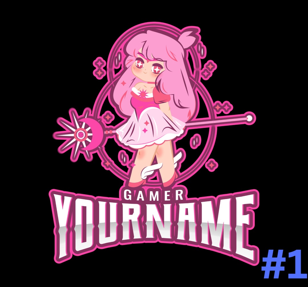 Personalized Digital Logos Anime Girl Spell Caster Logo With - Etsy