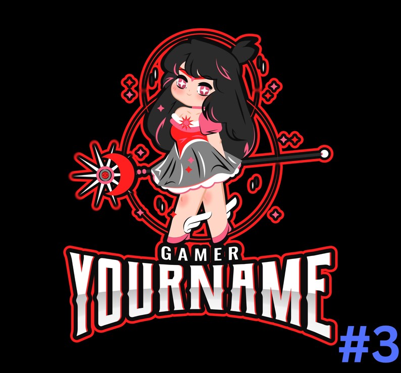Personalized Digital Logos Anime Girl Spell Caster Logo With - Etsy