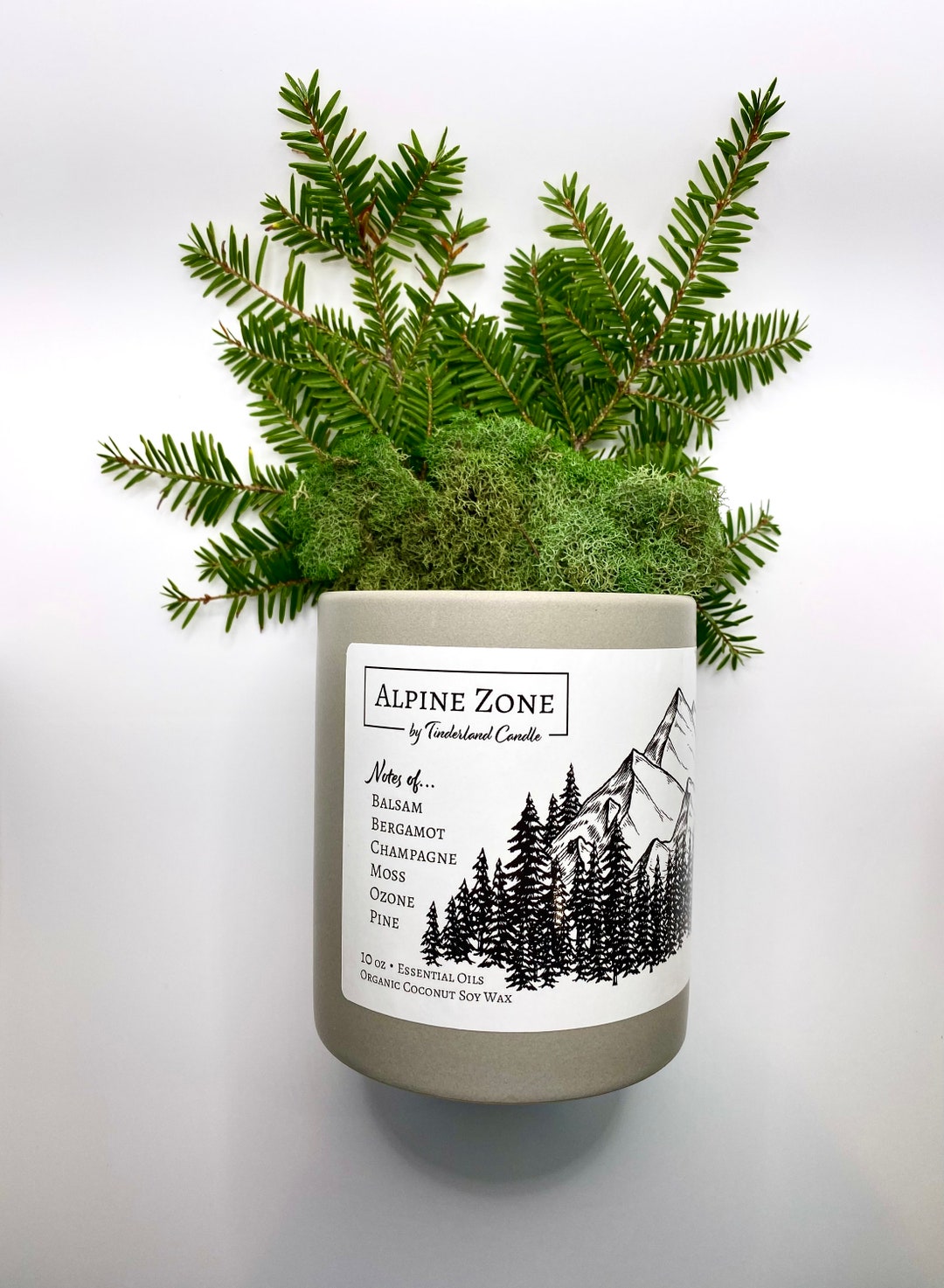 Alpine Zone 10 Oz Ceramic Jar Candle Woodsy Scented Candle Coconut Soy ...