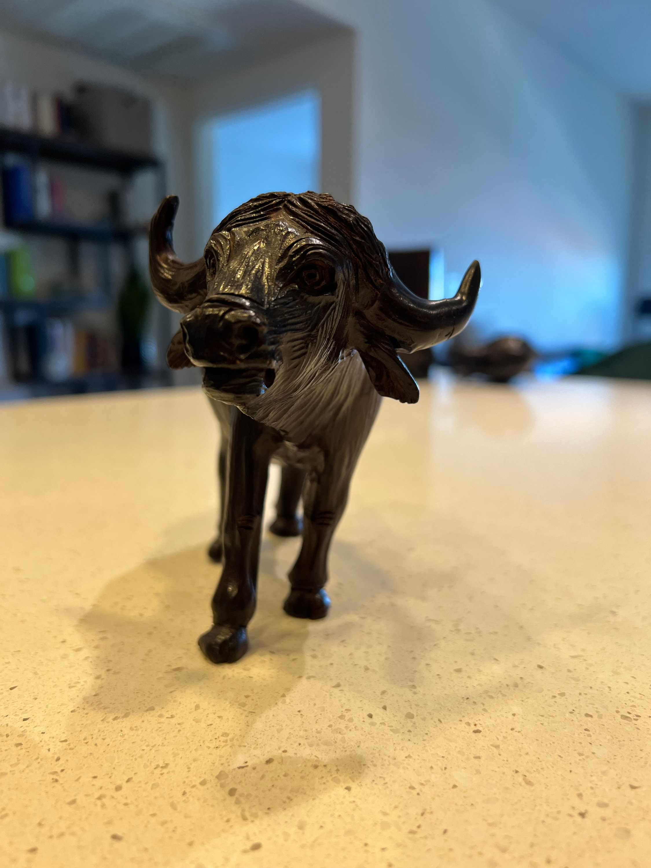 Hand Carved Black Ebony Wooden Water Buffalo Sculpture Made in Kenya - Etsy
