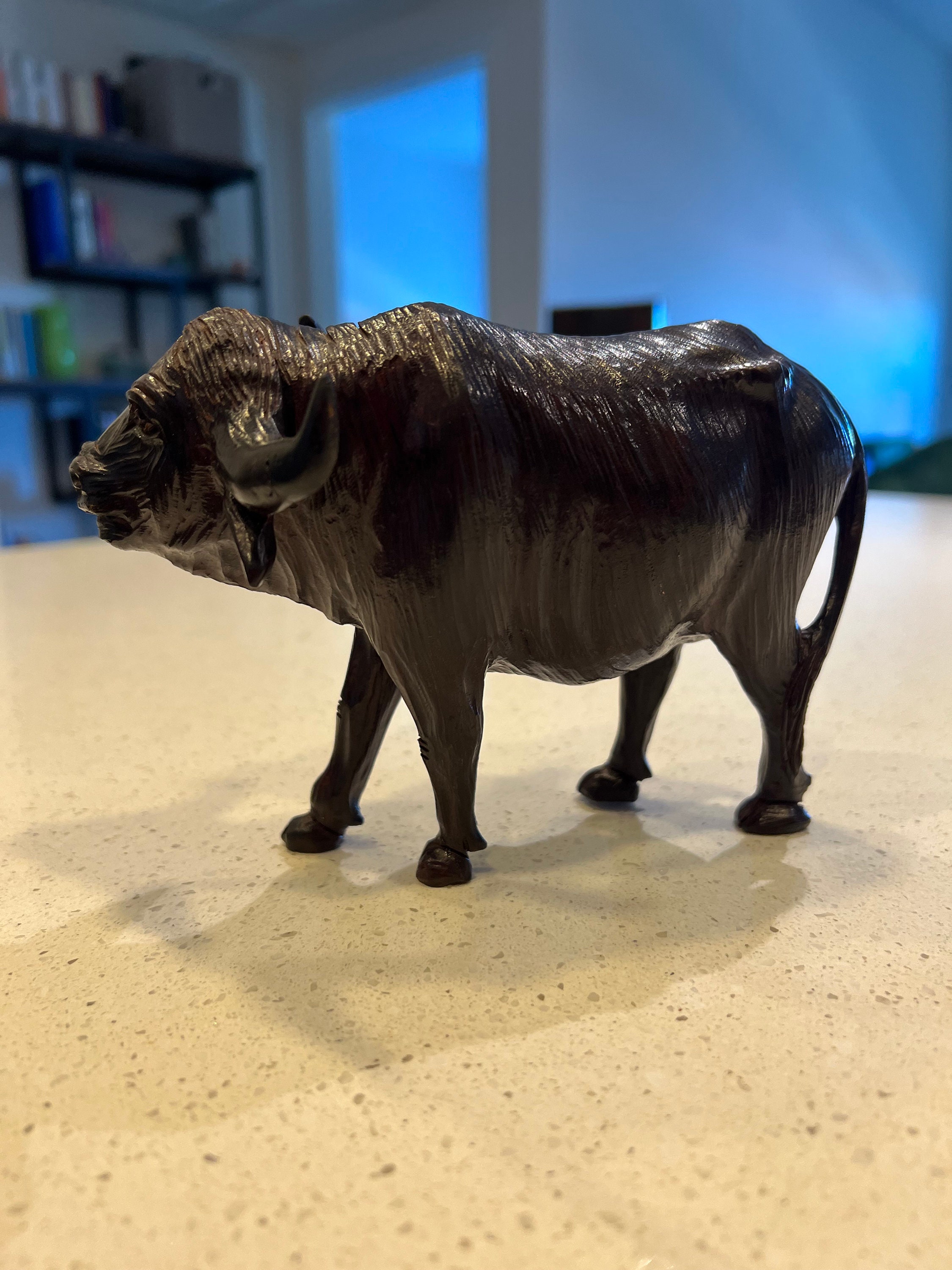 Hand Carved Black Ebony Wooden Water Buffalo Sculpture Made in Kenya - Etsy