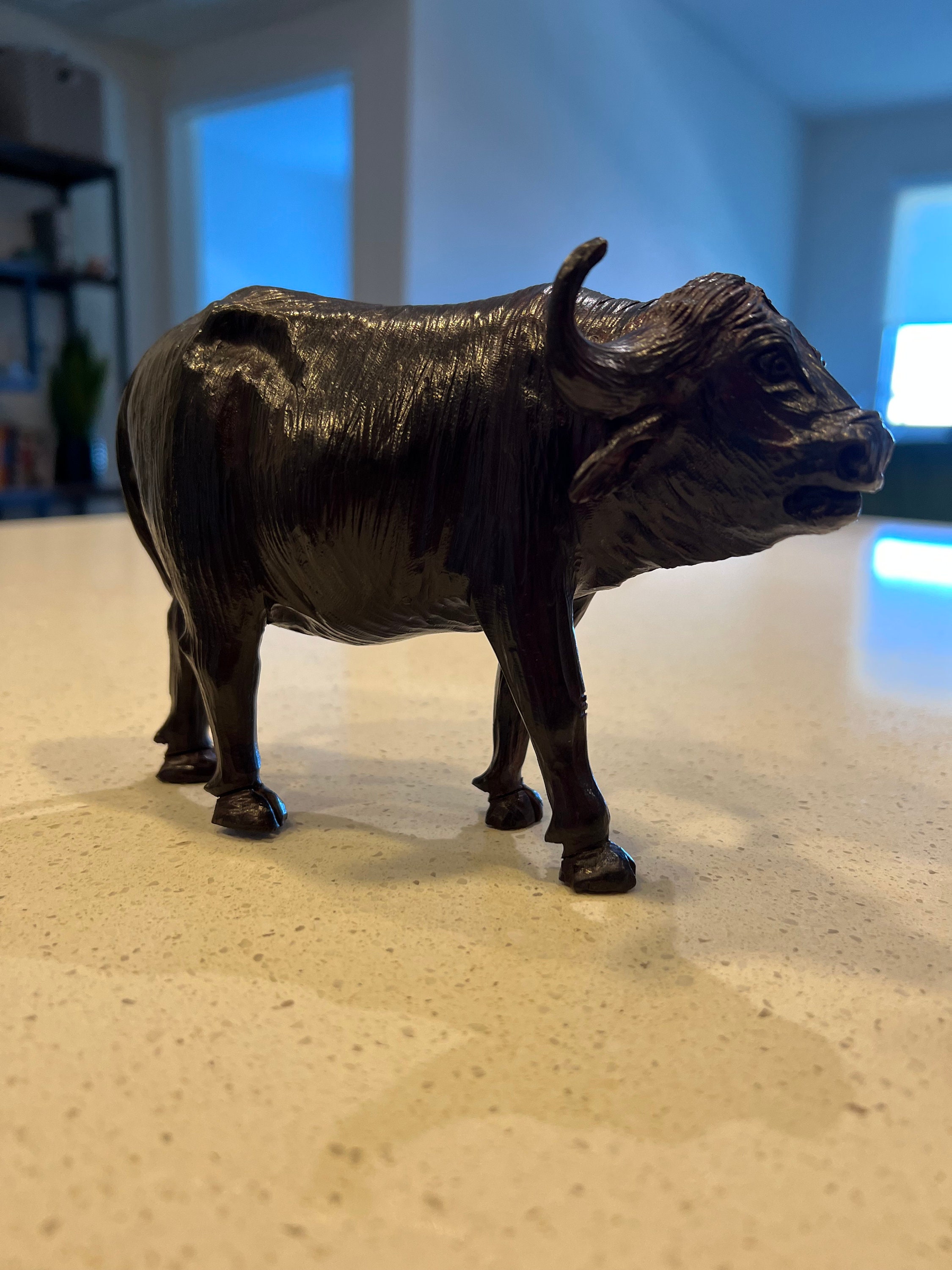 Hand Carved Black Ebony Wooden Water Buffalo Sculpture Made in Kenya - Etsy