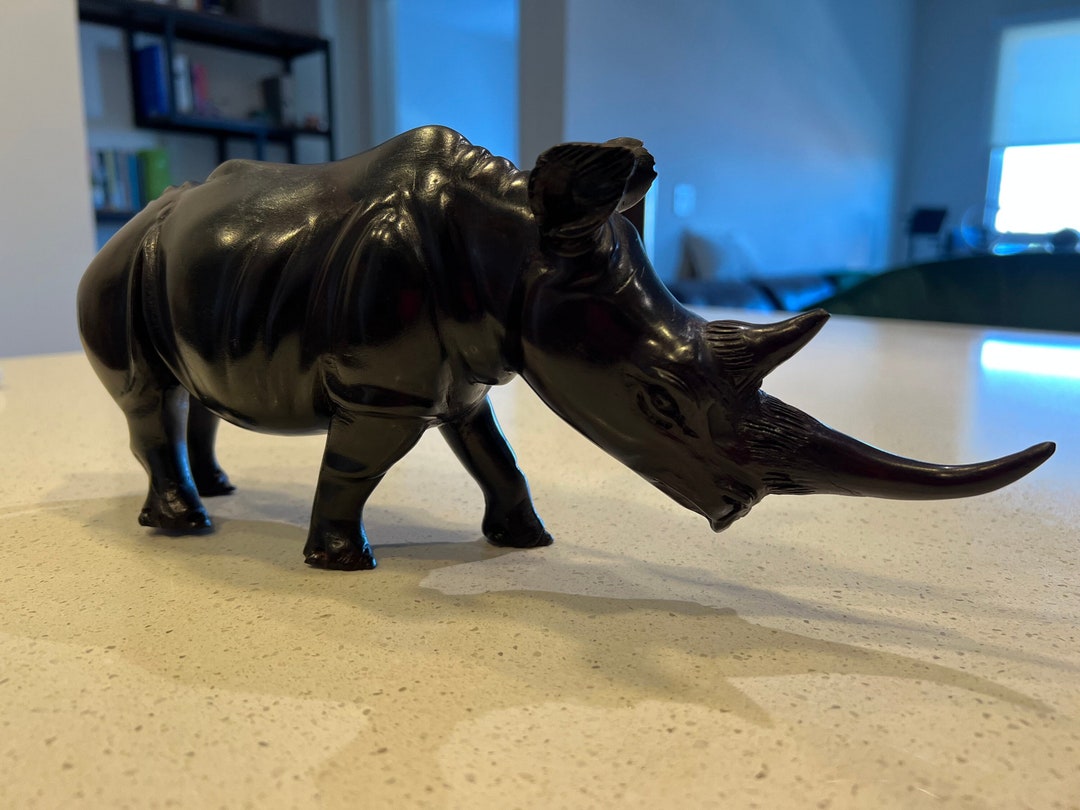 Hand Carved Black Ebony Wooden Rhinoceros Made in Kenya - Etsy