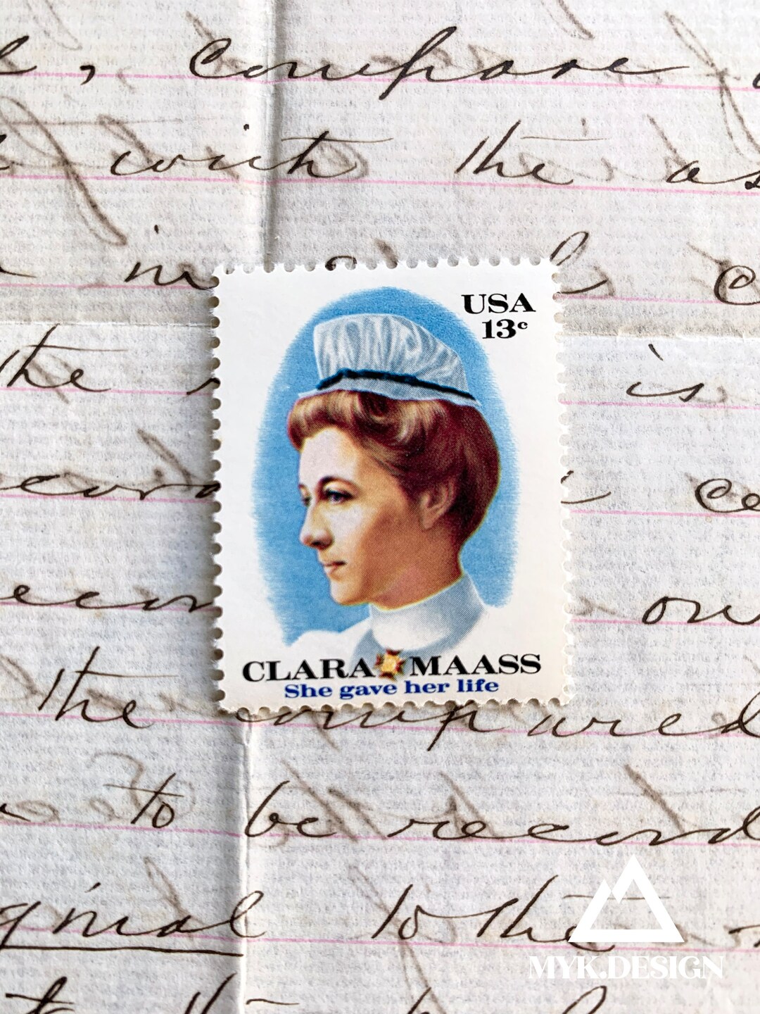 Clara Maass 1976 Vintage US Postage Stamps Face Value 13 Cents Scott ...