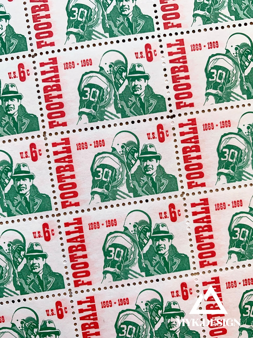 Professional Football | 1969 | Vintage US Postage Stamps | Face Value 6 ...