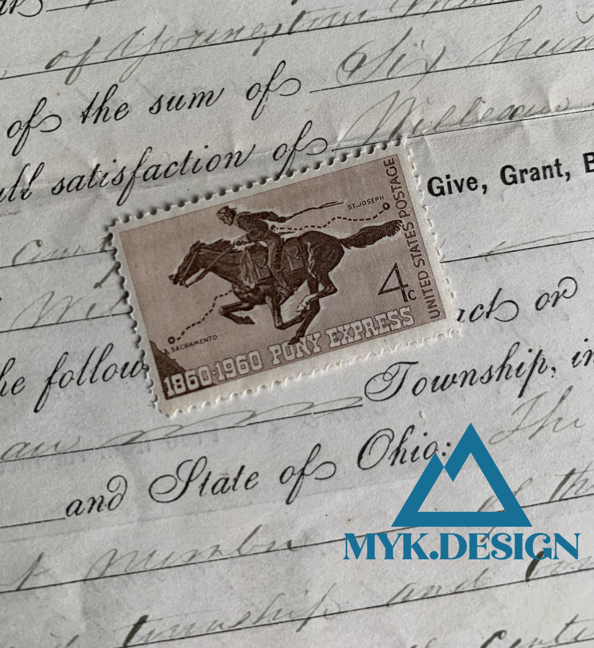 Pony Express Centennial 1960 Vintage US Postage Stamps Face Value 4 ...