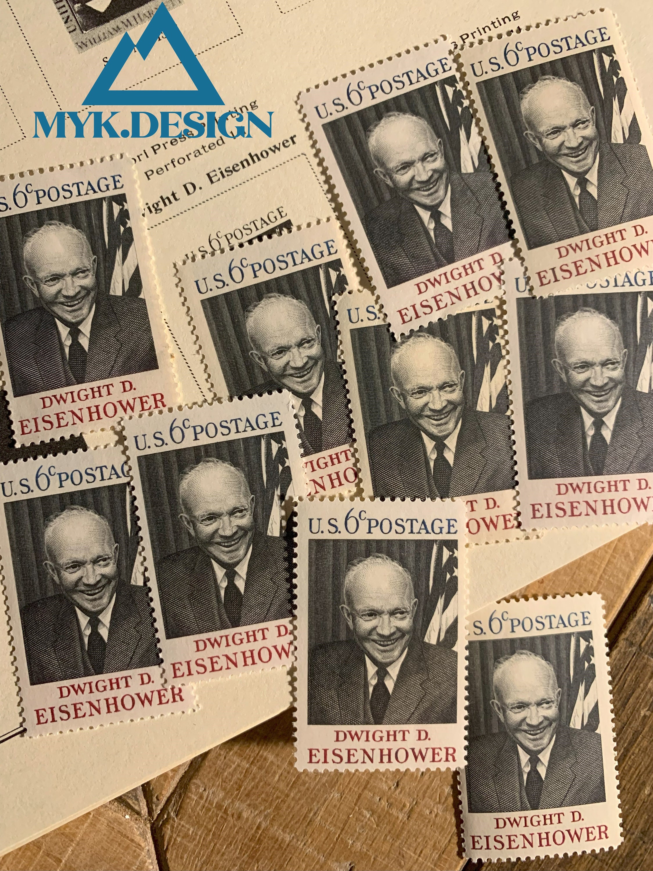 Dwight Eisenhower 1969 Vintage US Postage Stamps Face Value 6 Cents ...
