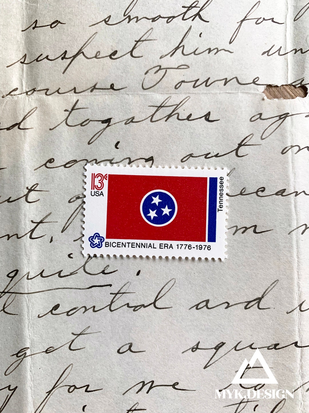 Tennessee State Flag | 1976 | Vintage US Postage Stamps | Face Value 13 ...
