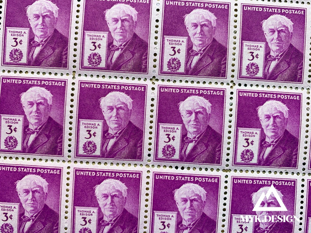 Thomas Edison | 1947 | Vintage US Postage Stamps | Face Value 3 Cents ...