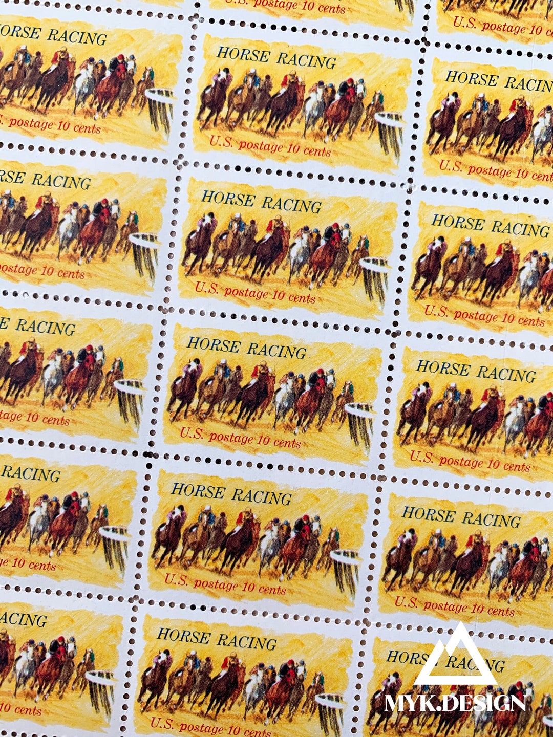 Horse Racing | 1974 | Vintage US Postage Stamps | Face Value 10 Cents ...