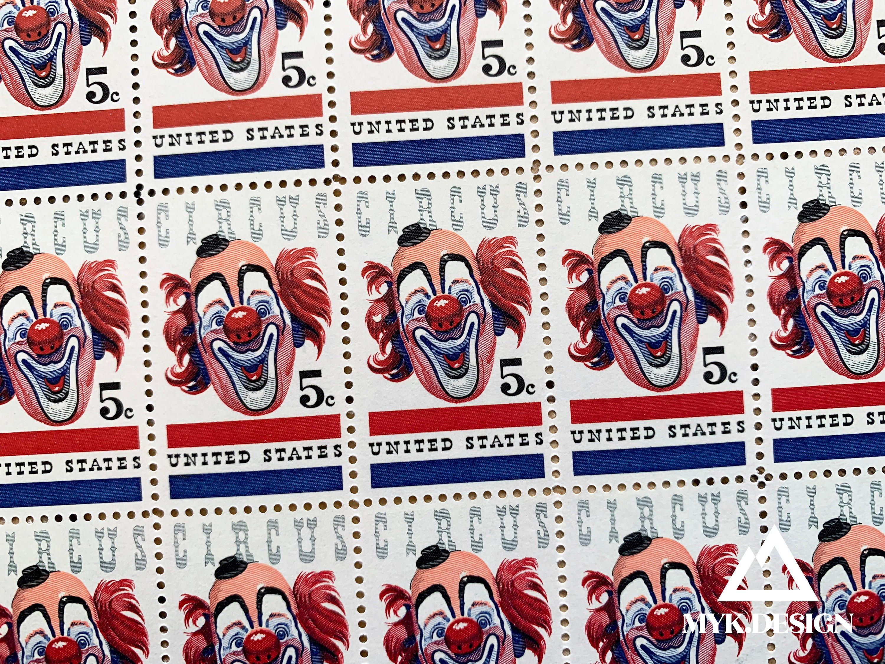 Circus 1966 Vintage US Postage Stamps Face Value 5 Cents Scott 1309 ...