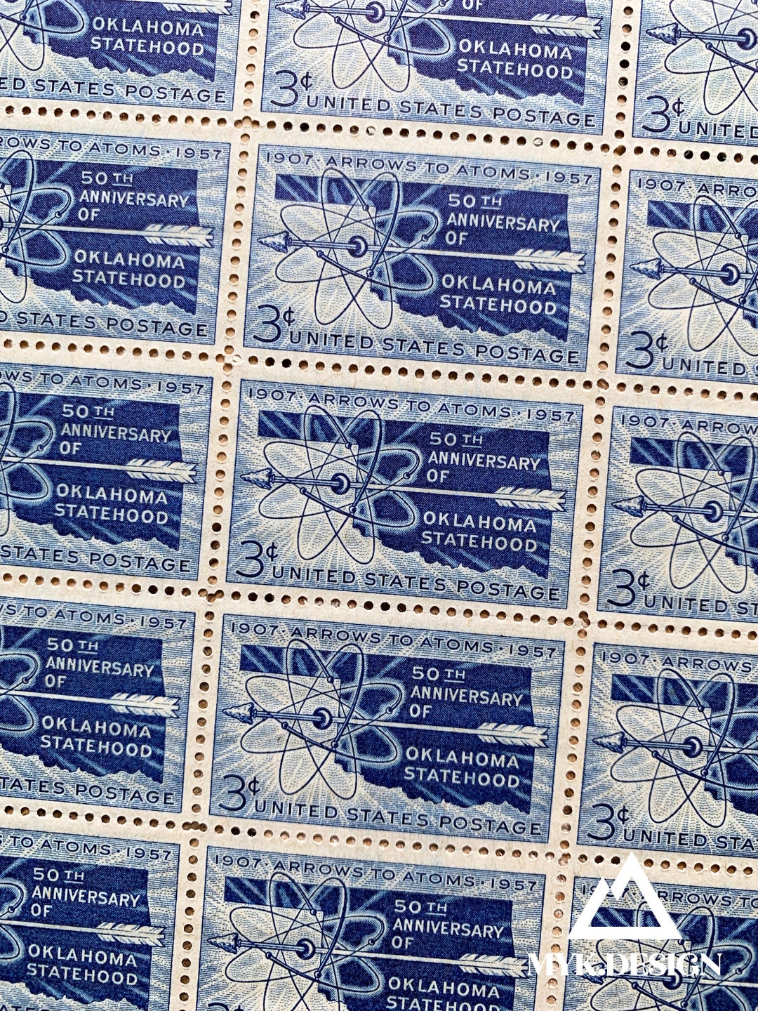 Oklahoma Statehood | 1957 | Vintage US Postage Stamps | Face Value 3 ...