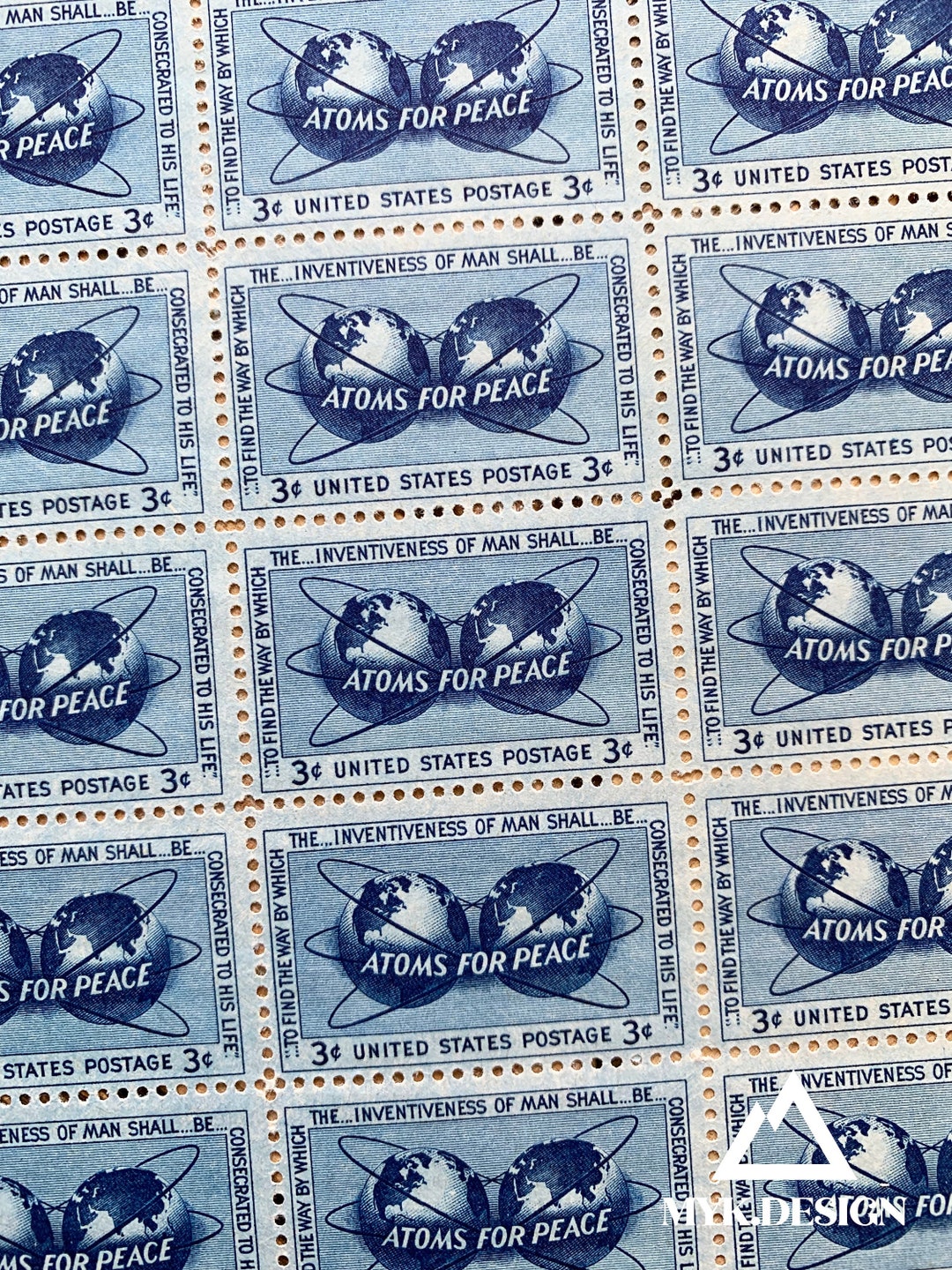 Atoms for Peace | 1955 | Vintage US Postage Stamps | Face Value 3 Cents ...