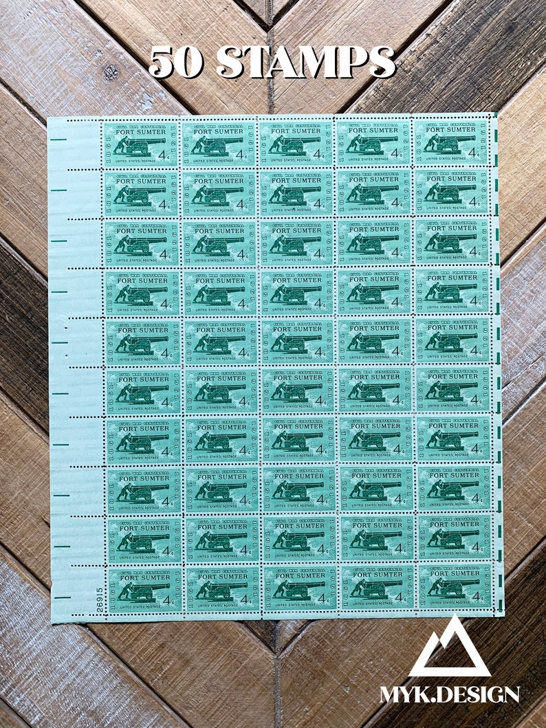 Fort Sumter | 1961 | Vintage US Postage Stamps | Face Value 4 Cents ...