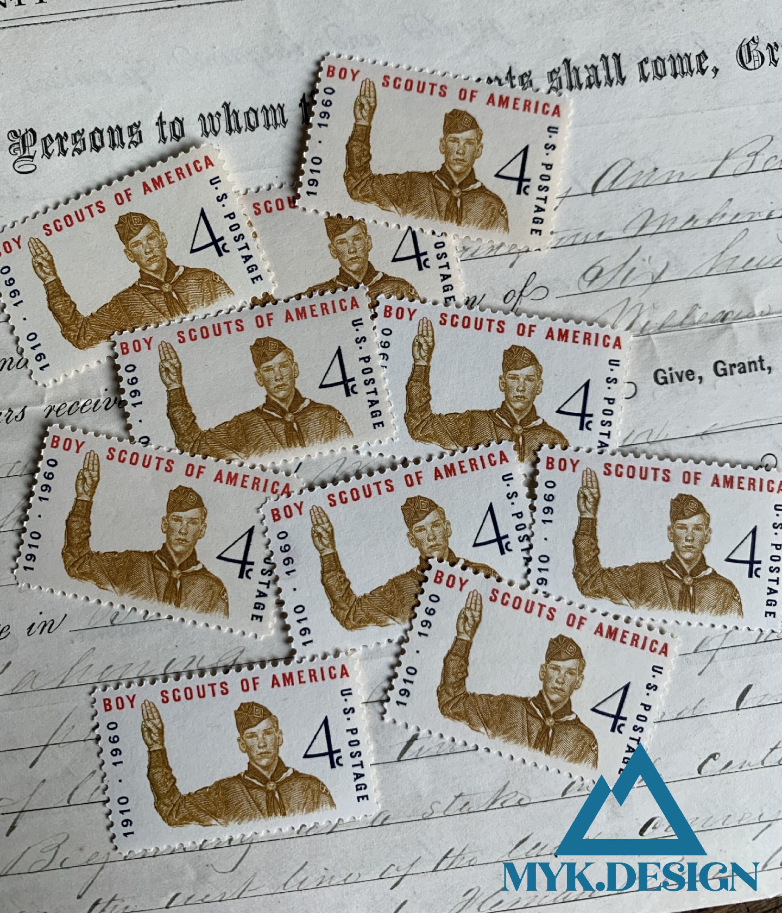 Boy Scouts | 1960 | Vintage US Postage Stamps | Face Value 4 Cents ...