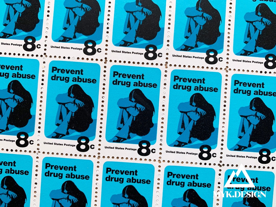 Prevent Drug Abuse | 1971 | Vintage US Postage Stamps | Face Value 8 ...