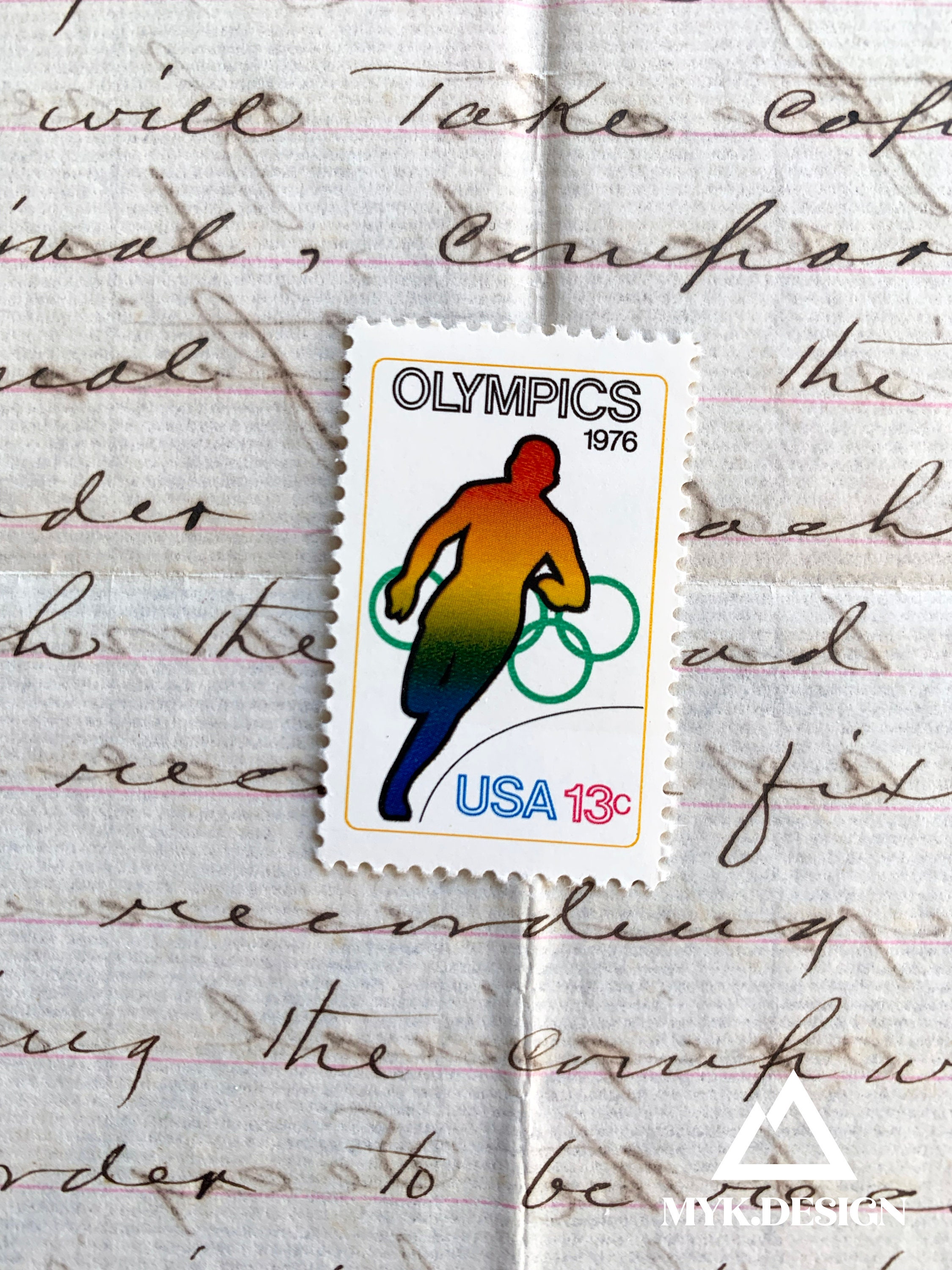 Olympic Running 1976 Vintage US Postage Stamps Face Value 13 Cents ...