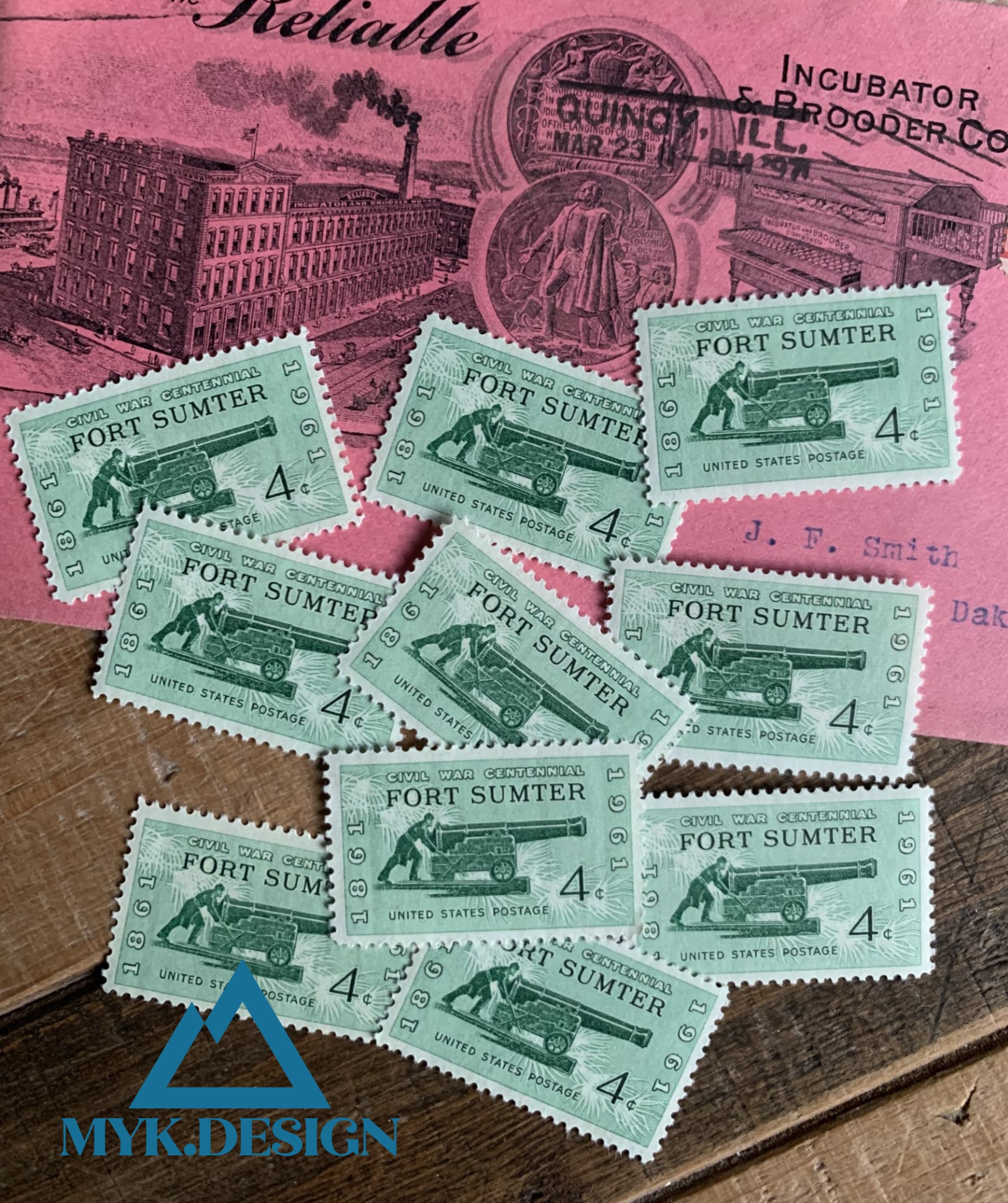 Fort Sumter 1961 Vintage US Postage Stamps Face Value 4 Cents Scott ...