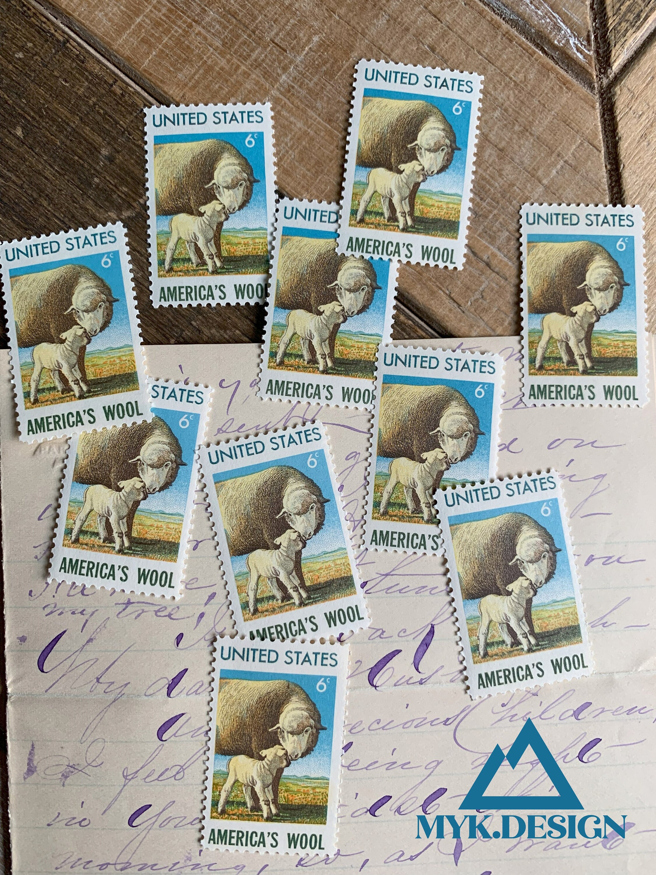 American Wool | 1971 | Vintage US Postage Stamps | Face Value 6 Cents ...