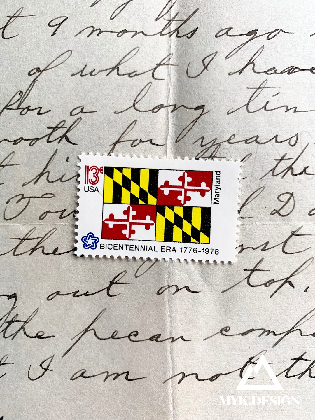 Maryland State Flag | 1976 | Vintage US Postage Stamps | Face Value 13 ...