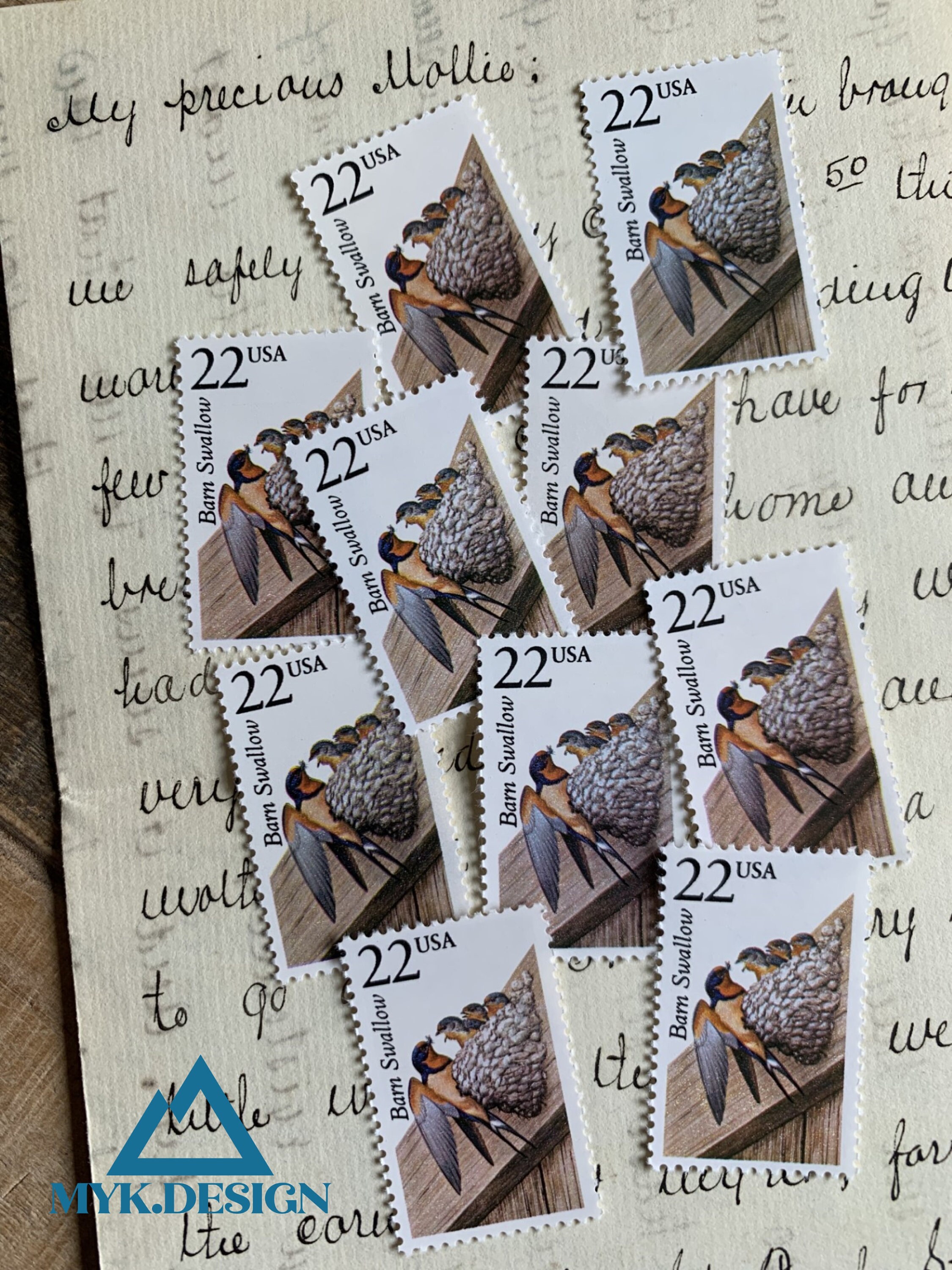 Barn Swallow | 1987 | Vintage US Postage Stamps | Face Value 22 Cents ...