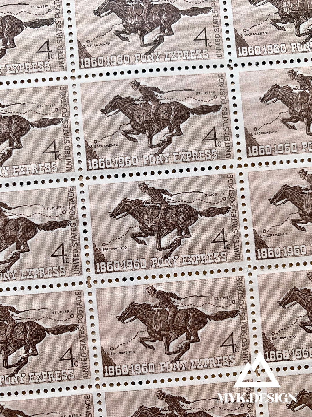 Pony Express Centennial | 1960 | Vintage US Postage Stamps | Face Value ...