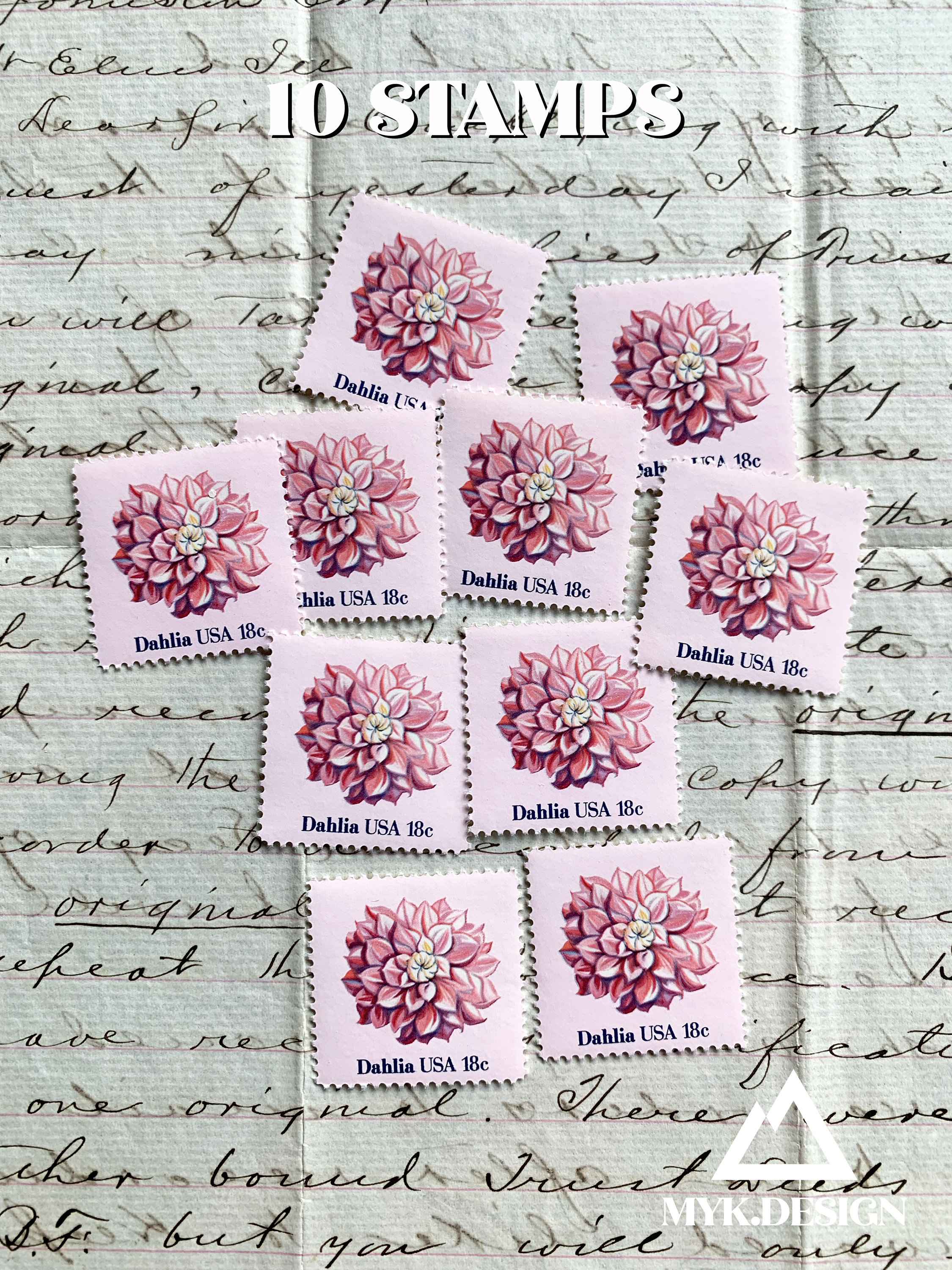 Pink Flowers | 1981 | Vintage US Postage Stamps | Face Value 18 Cents ...